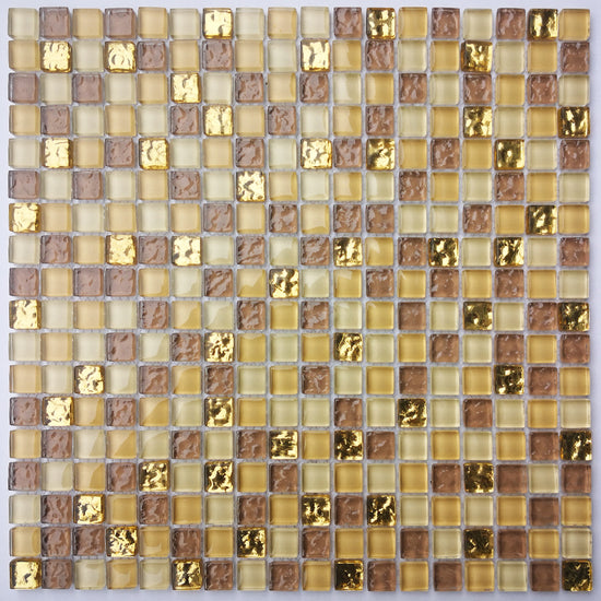 Glass Mosaic Tile Square Shape Wall Tile with Fade Resistant - Clearhalo