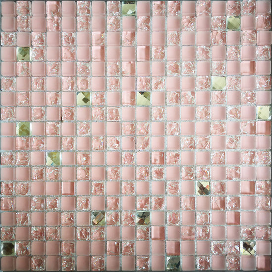 Glass Mosaic Tile Square Shape Wall Tile with Fade Resistant - Clearhalo