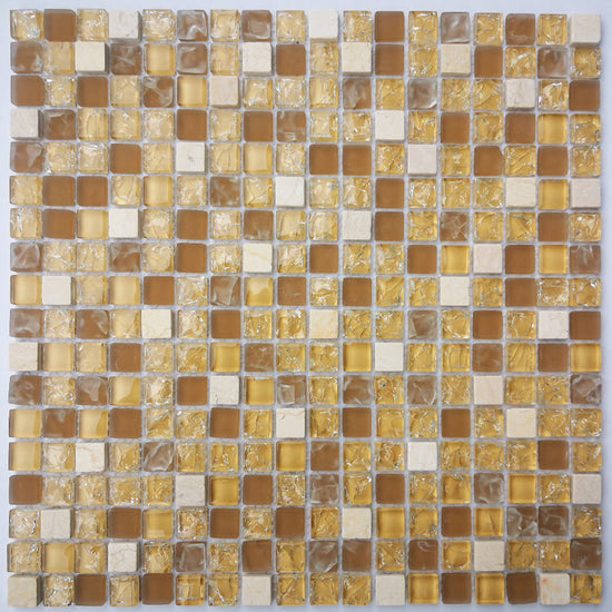 Glass Mosaic Tile Square Shape Wall Tile with Fade Resistant - Clearhalo