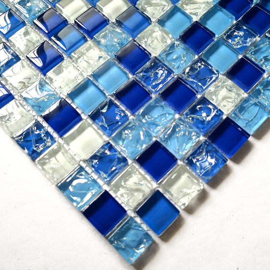 Glass Mosaic Tile Square Shape Wall Tile with Fade Resistant - Clearhalo