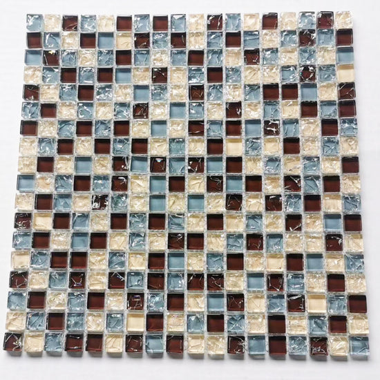 Glass Mosaic Tile Square Shape Wall Tile with Fade Resistant - Clearhalo