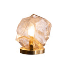 Gold Gem Shaped Table Lighting Modern 1-Light Cognac/Clear Glass Night ...
