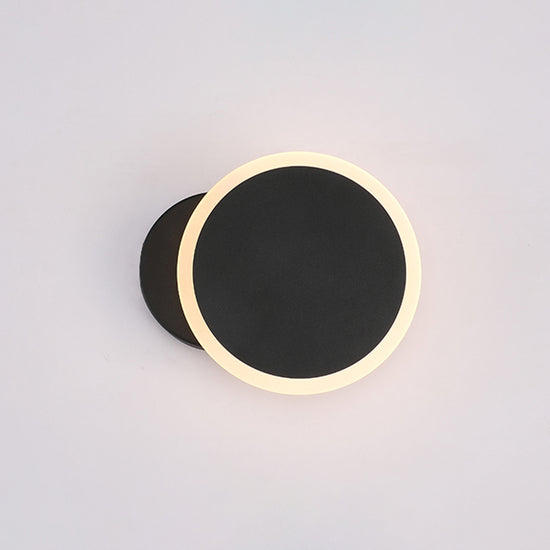 White/Black Round Wall Light Sconce Minimalist LED Acrylic Wall Mounted ...