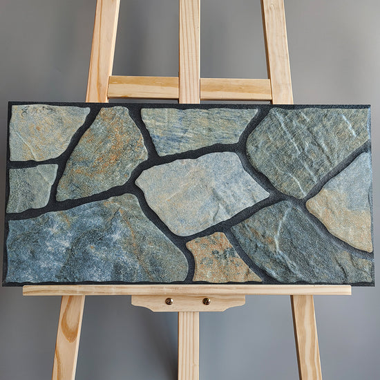 Modern Style Waterproof Wall Tile Stacked Stone Texture Straight Edge ...