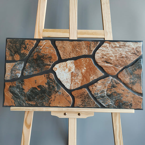 Modern Style Waterproof Wall Tile Stacked Stone Texture Straight Edge ...