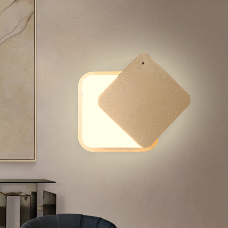 Gold Finish Square Wall Lighting Modernism LED Metallic Wall Sconce ...