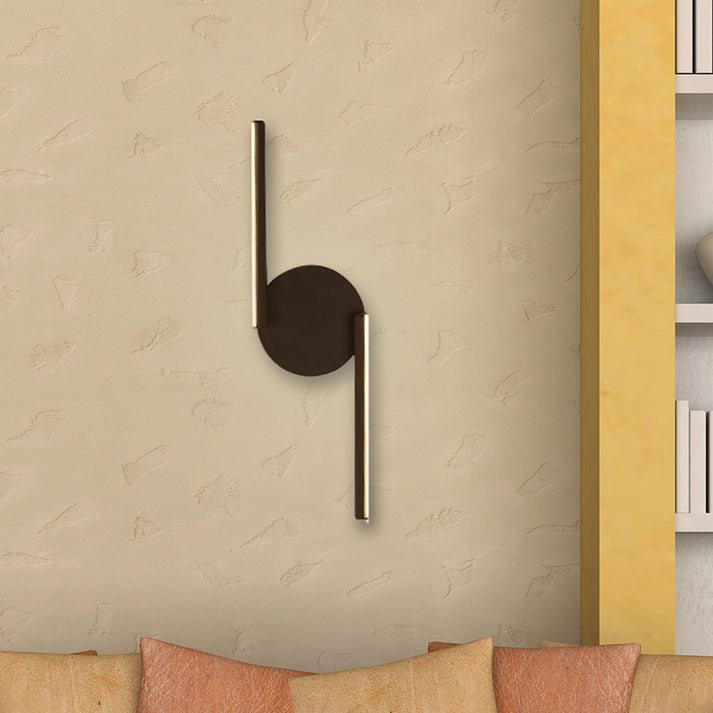 Double Line Wall Lighting Modern Iron LED Black Wall Mount Lamp Fixture ...