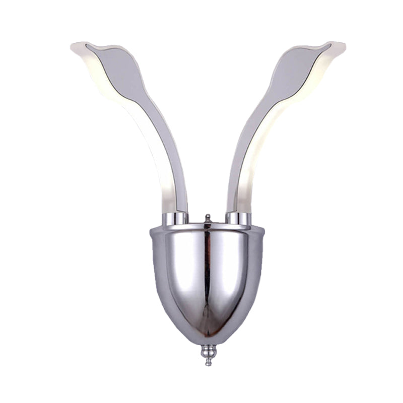 Swan Head Wall Lighting Modern Metal 2-Light Chrome LED Wall Sconce ...