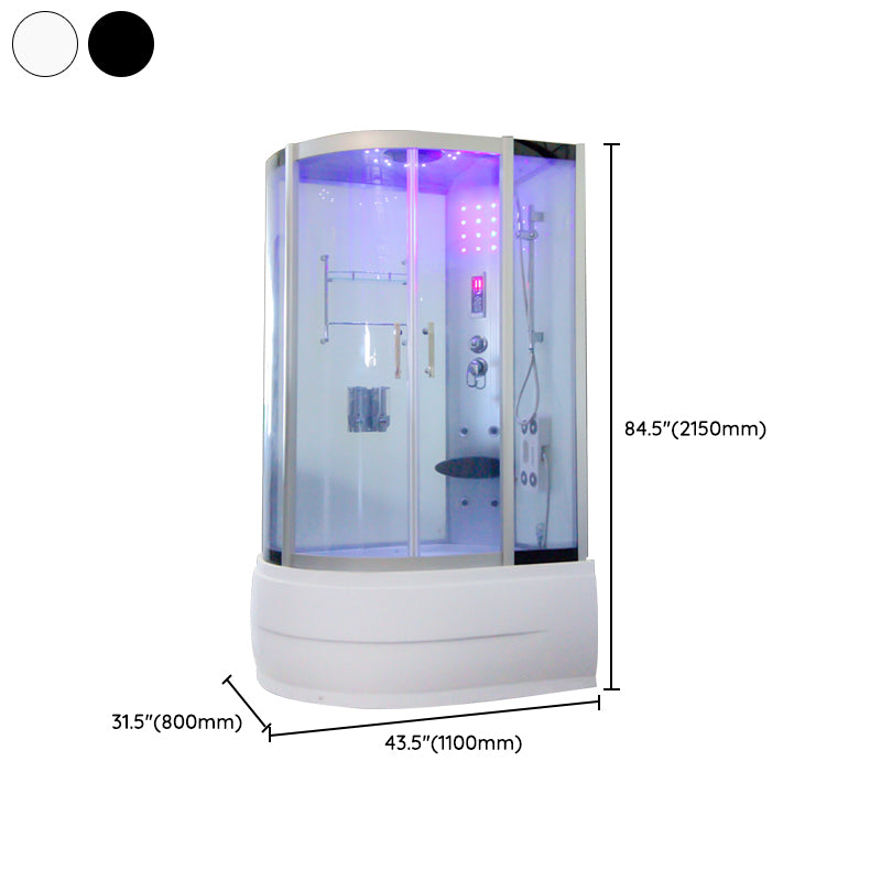 Round Tempered Glass Shower Enclosure with Base Kit Framed Tub & Shower ...