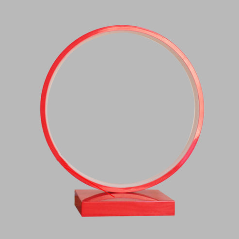 Circle Ring Table Light Aluminum Simple Plug In LED Nightstand Lamp in ...