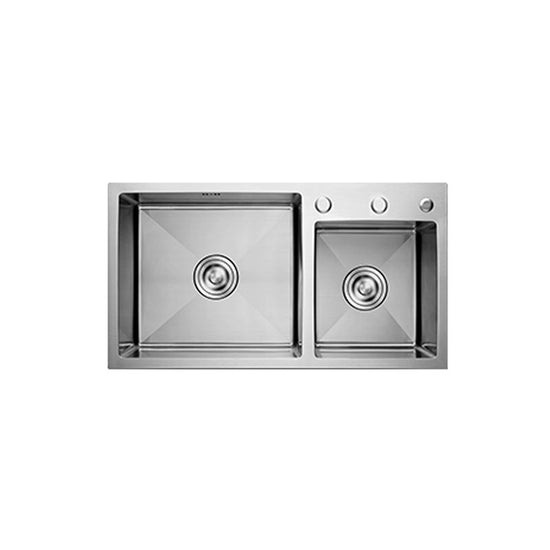 Modern Kitchen Bar Sink Stainless Steel with Drain Assembly Double ...