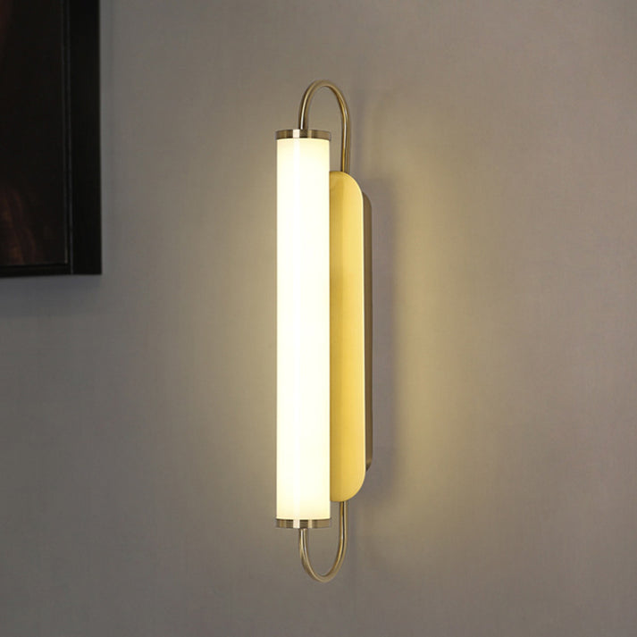 Arc Rectangle Metal Wall Sconce Post-Modern LED Gold Wall Mount Fixture ...