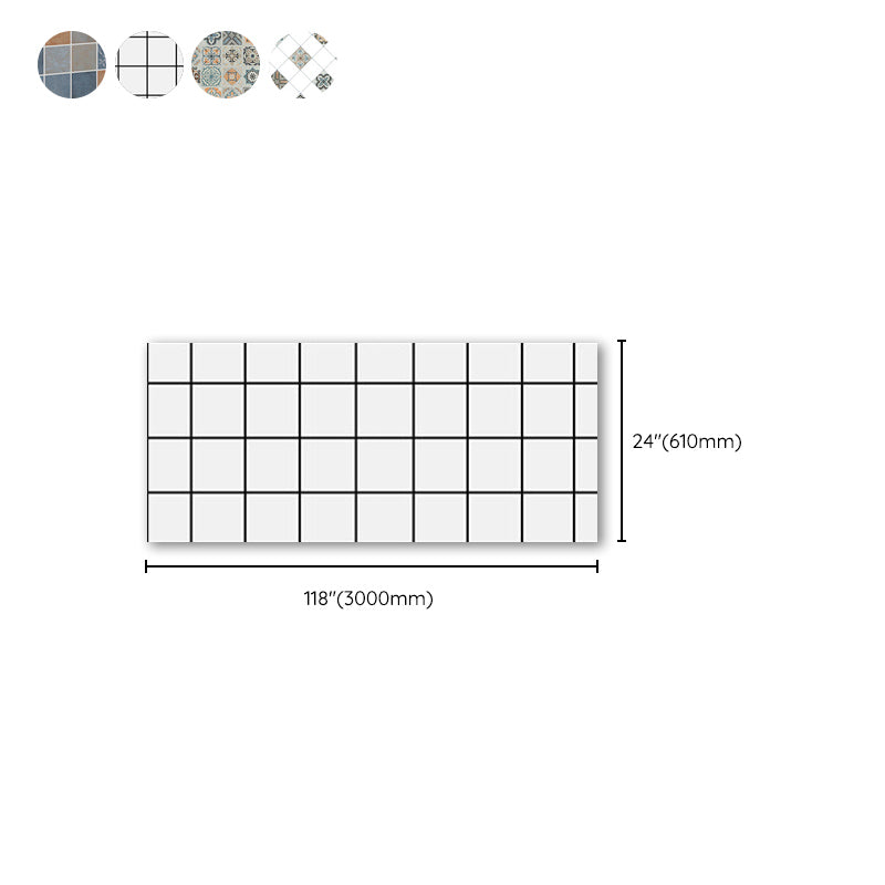 Grid Mosaic Peel & Stick Tile Scratch Resistant Wallpaper for ...