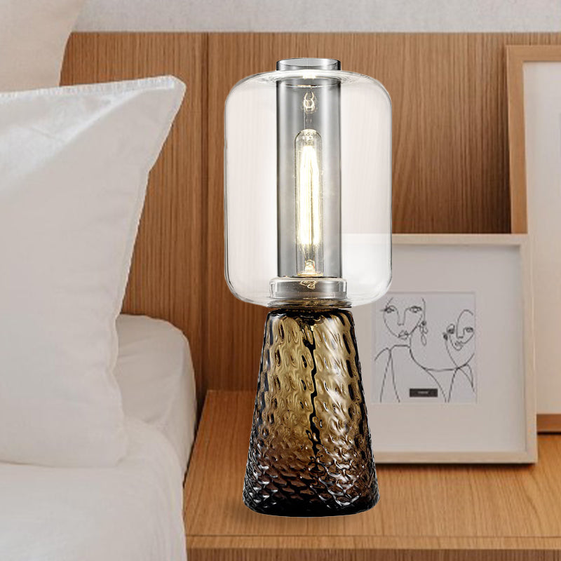 Trapezoid Bedroom Desk Light Smoke Gray/Cognac Water Glass 1-Light ...