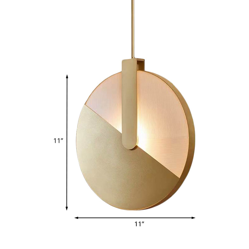 Circle Panel Rotatable Hanging Light Post-Modern Aluminum LED Brass ...