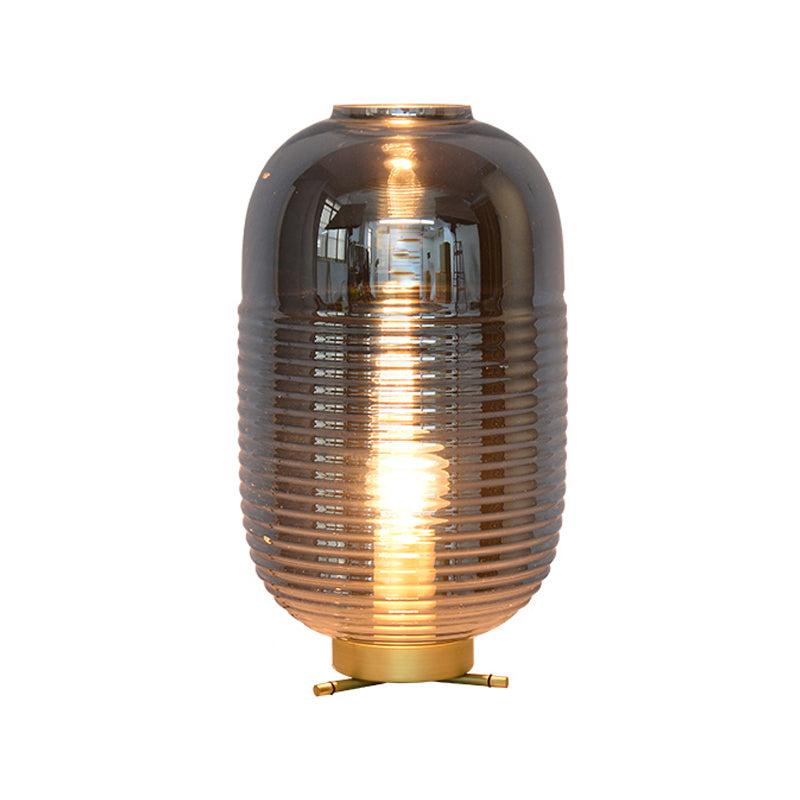 Postmodern 1-Light Desk Light Gold Capsule Plug In Nightstand Lamp with ...