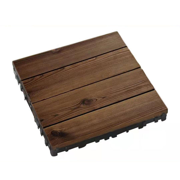 4-Slat Wood Floor Tiles Interlocking Installation Floor Board Tiles ...