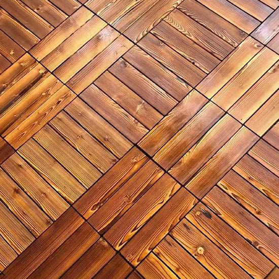 4-Slat Wood Floor Tiles Interlocking Installation Floor Board Tiles ...