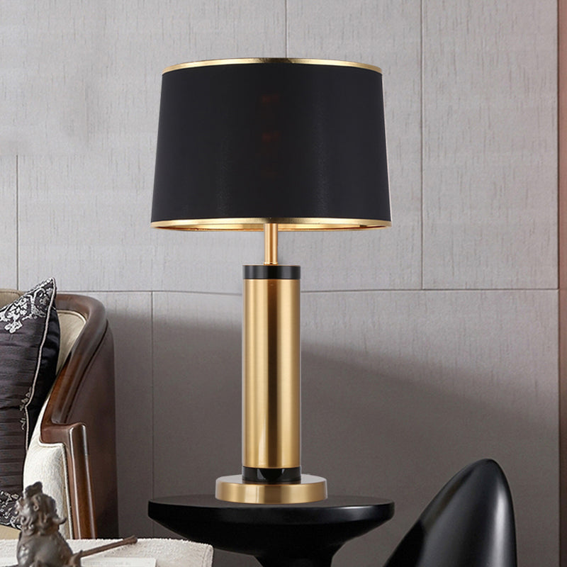 Metallic Tube Desk Light Modernism 1-Light Gold Finish Night Table Lamp ...