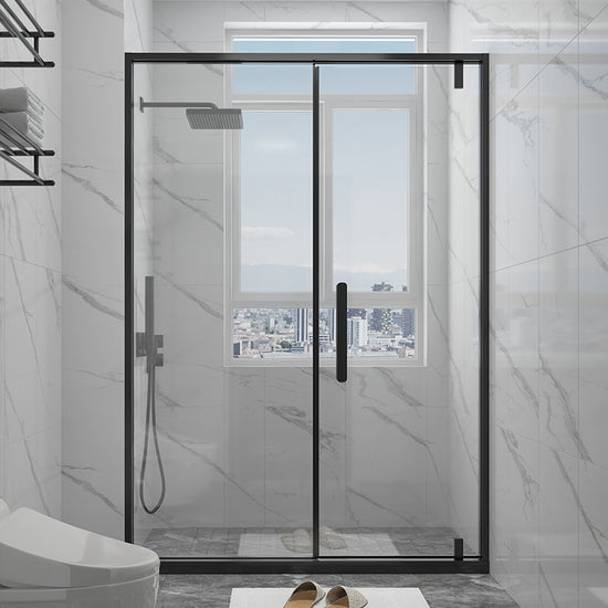 Narrow Bezel Transparent Shower Door Tempered Glass Shower Bath Door ...