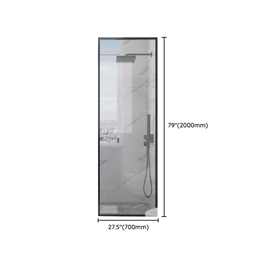 Narrow Bezel Transparent Shower Door Tempered Glass Shower Bath Door - Clearhalo
