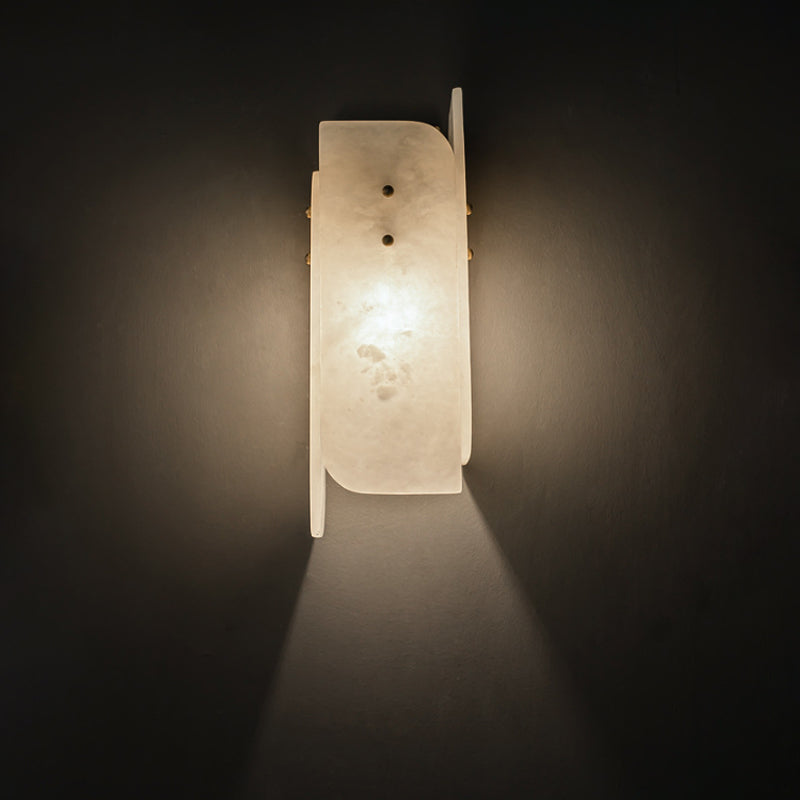 Rectangle Panel Sconce Lighting Modenrist Marble 1-Light Corner Wall ...