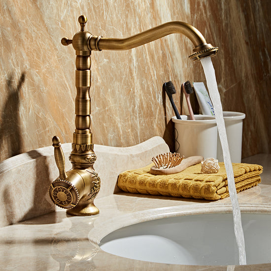 Brass Traditional Wide Spread Bathroom Faucet Lever Lavatory Faucet ...