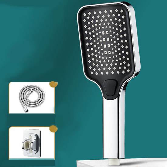 Contemporary Rectangular Hand Shower Adjustable Spray Pattern Showerhead - Clearhalo