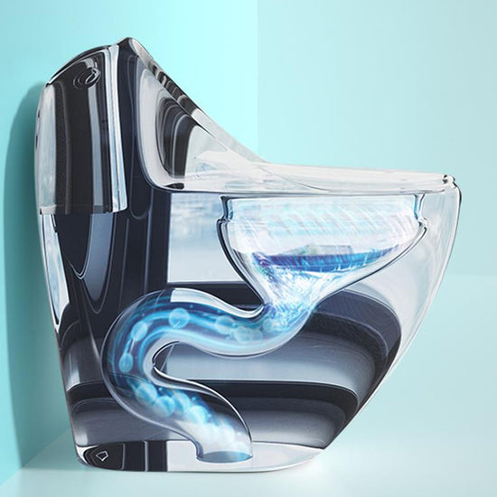 Modern Porcelain Floor Mounted Flush Toilet All In One Siphon Jet ...