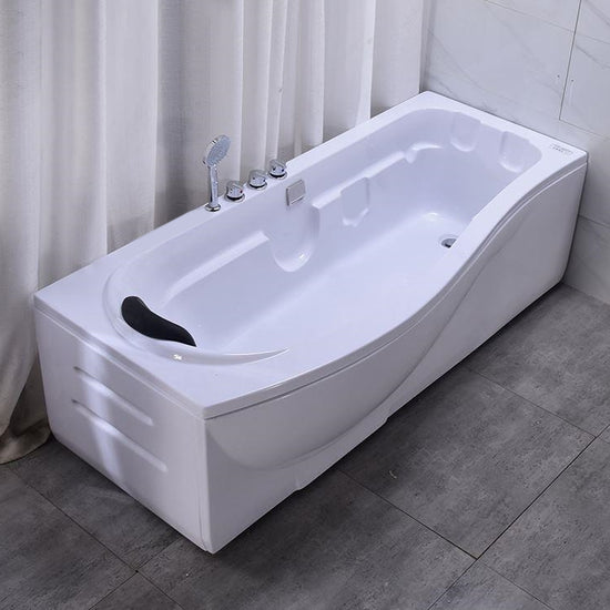 Modern Rectangular Bathtub Stand Alone Acrylic White Soaking Bath ...