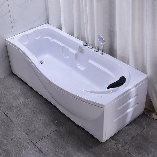 Modern Rectangular Bathtub Stand Alone Acrylic White Soaking Bath ...