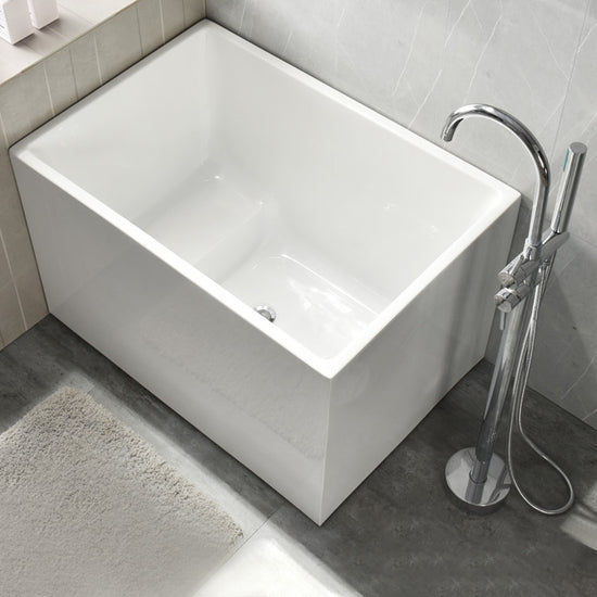 Back to Wall Soaking Bathtub Rectangular Modern Bath Tub (Board not ...