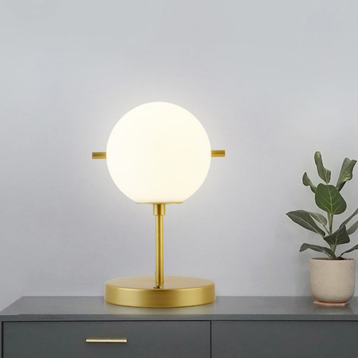 Post-Modern Spherical Night Table Light White Glass 1 Head Bedside Desk ...