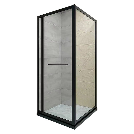 Square Black Shower Shower Enclosure Single Sliding Shower Enclosure ...