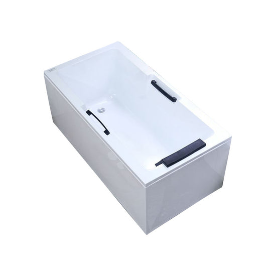 Modern White Soaking Bath Stand Alone Acrylic Rectangular Bathtub ...