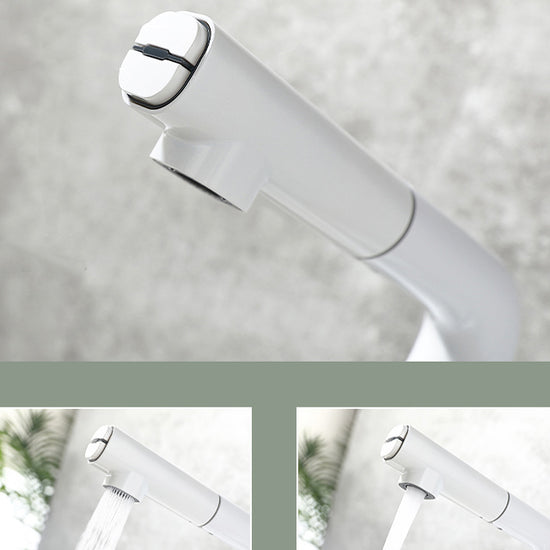 Modern Style Kitchen Faucet Copper Knob Handle Pull Down Kitchen Faucet ...