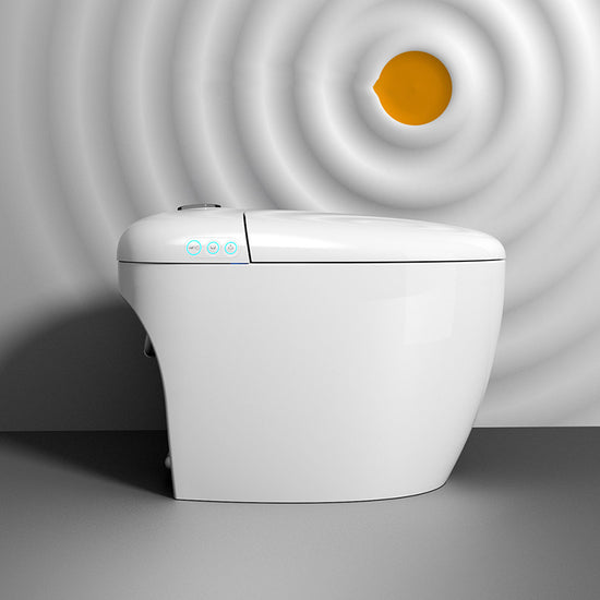 Round Antimicrobial Toilet Seat Bidet Ceramic White Vitreous China ...