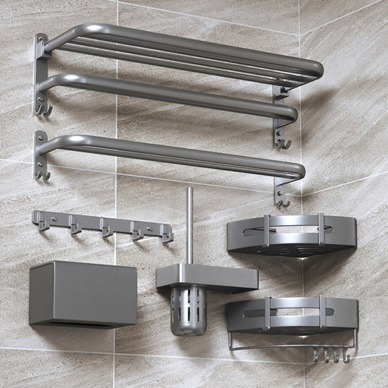 Modern Bathroom Accessories Hardware Set Grey Metal Bathroom Accessory ...