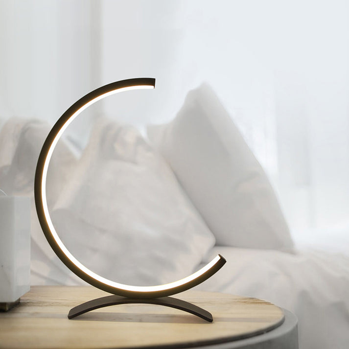 C-Shape Nightstand Lamps Modernist Acrylic Black/Gold LED Desk Light ...