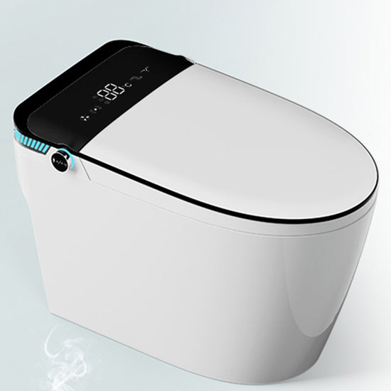 Contemporary Ceramic Flush Toilet Heated Seat Included Toilet Bowl for ...