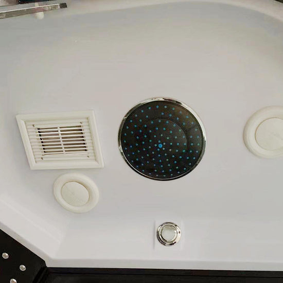 Neo-Round Shower Stall Framed Double Sliding Tinted Shower Kit - Clearhalo