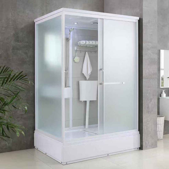 Single Sliding Rectangle Shower Kit Tempered Framed Shower Stall ...