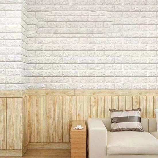 Wooden Effect Wall Panel Living Room Modern Style Peel and Stick Wall ...