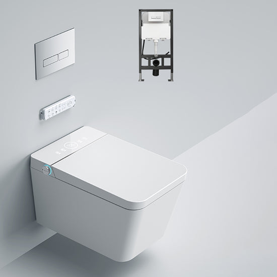 Antimicrobial Wall Mounted Bidet Smart Bidet with Heated Seat - Clearhalo