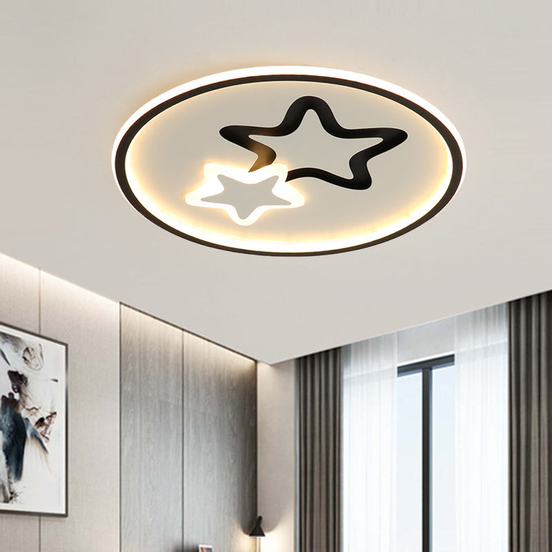 White/Blue Star Flush Mount Fixture Minimalist LED Acrylic Ceiling ...