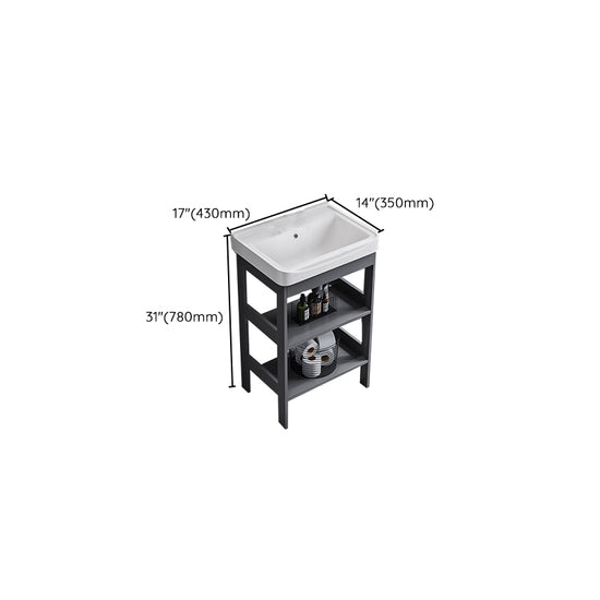 Modern Bathroom Vanity Metal Base Free-standing Standard with Mirror ...