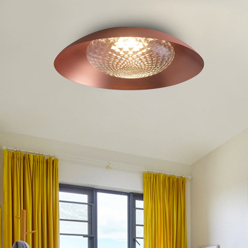 Copper Bowl Ceiling Flush Modernist 1 Bulb Metal Flush Light Fixture ...
