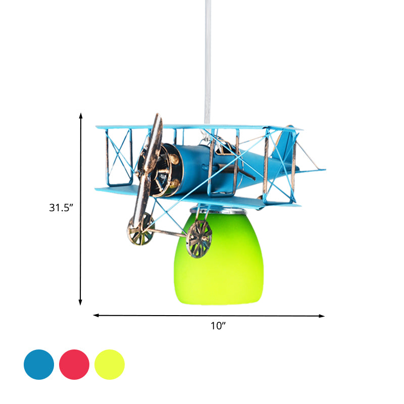 Wright Flyer Aircraft Suspension Light Kids Metal 1 Head Red/Blue ...