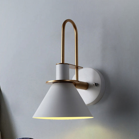 Funnel Shade Metallic Wall Mount Lamp Modernist Style 1 Head Hallway ...
