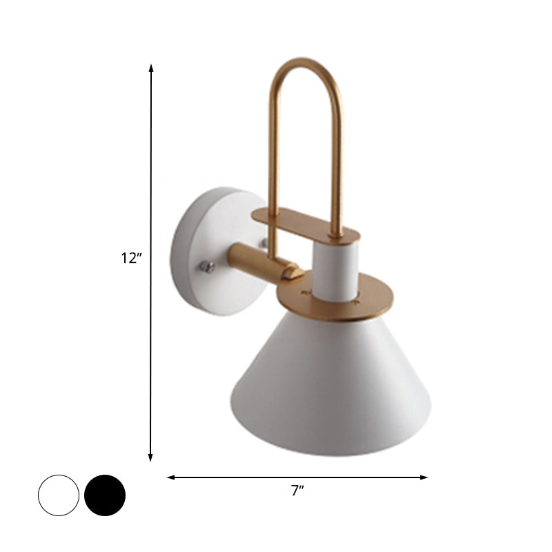 Funnel Shade Metallic Wall Mount Lamp Modernist Style 1 Head Hallway ...